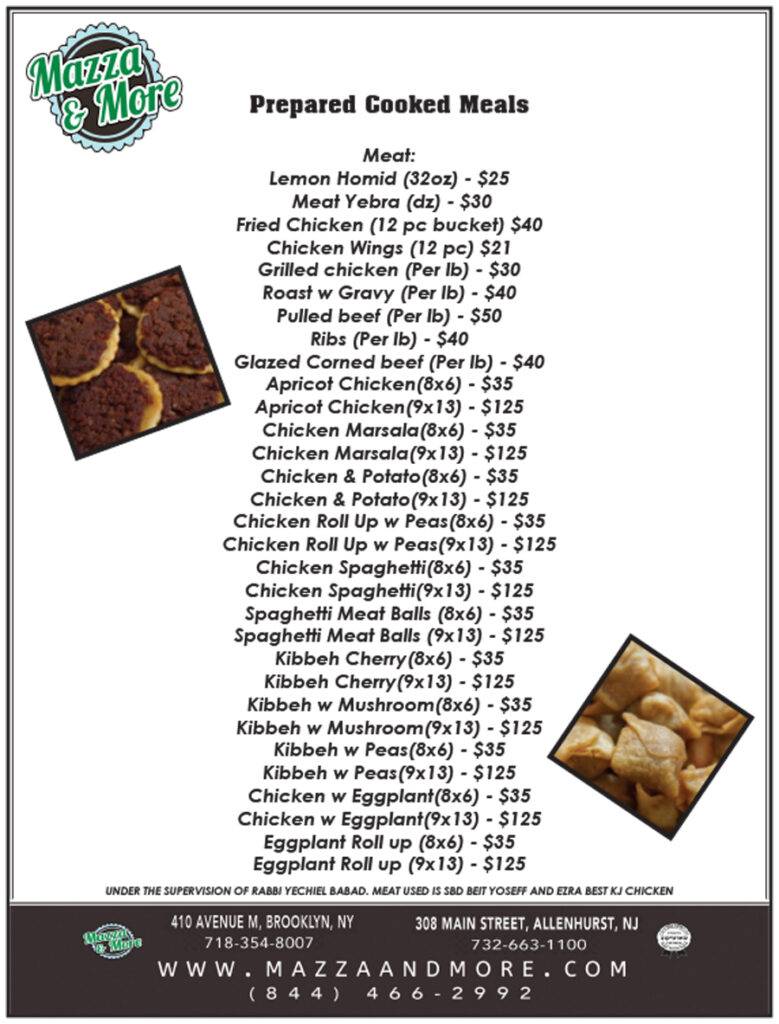 Menu - Mazza and More