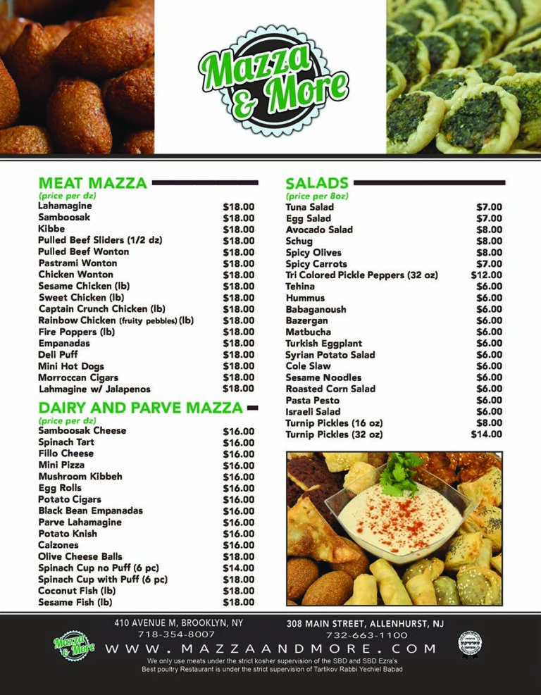 Menu - Mazza and More